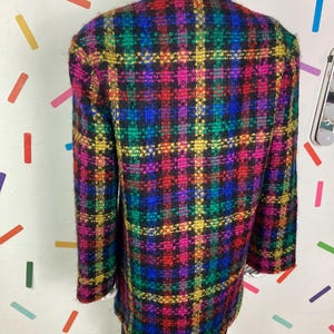 80s True Vintage Rainbow Check Design Jacket With Pockets Size 14/16 - Etsy