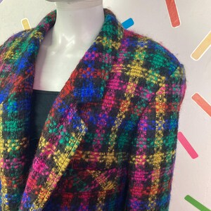 80s True Vintage Rainbow Check Design Jacket With Pockets Size 14/16 - Etsy