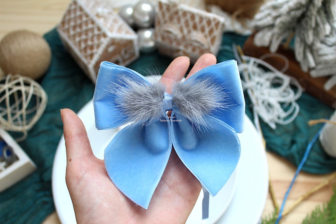Velvet Bow Ties/round Towel Christmas/xmas Napkin Rings Velvet Fur/sky ...