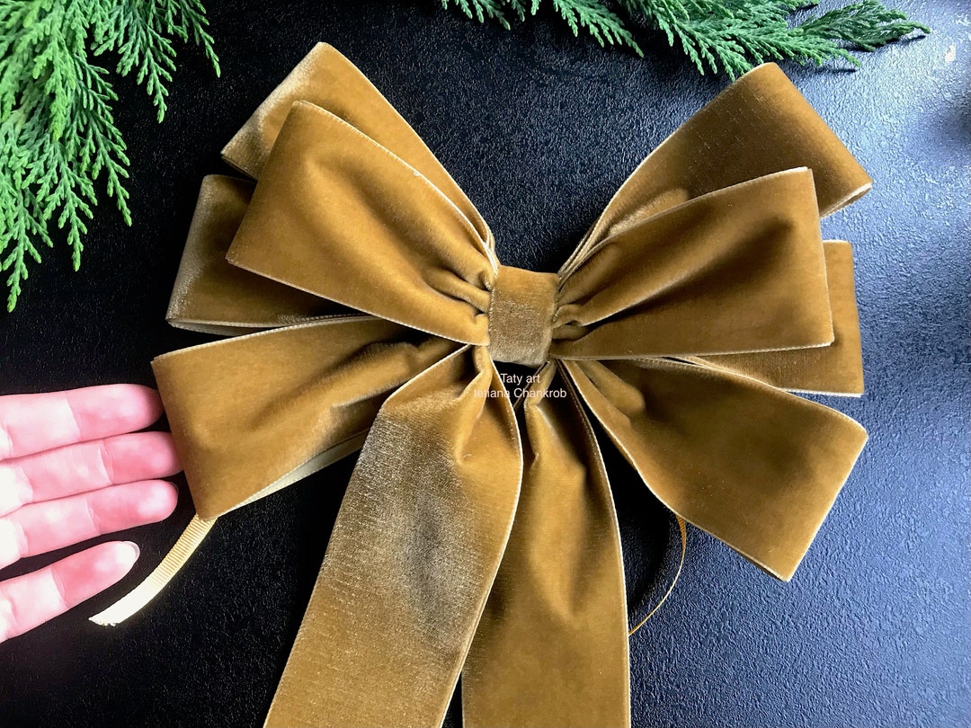 9" Velvet Bow Ties/velvet/christmas Bow/xmas Velvet/wreath Bow/red ...