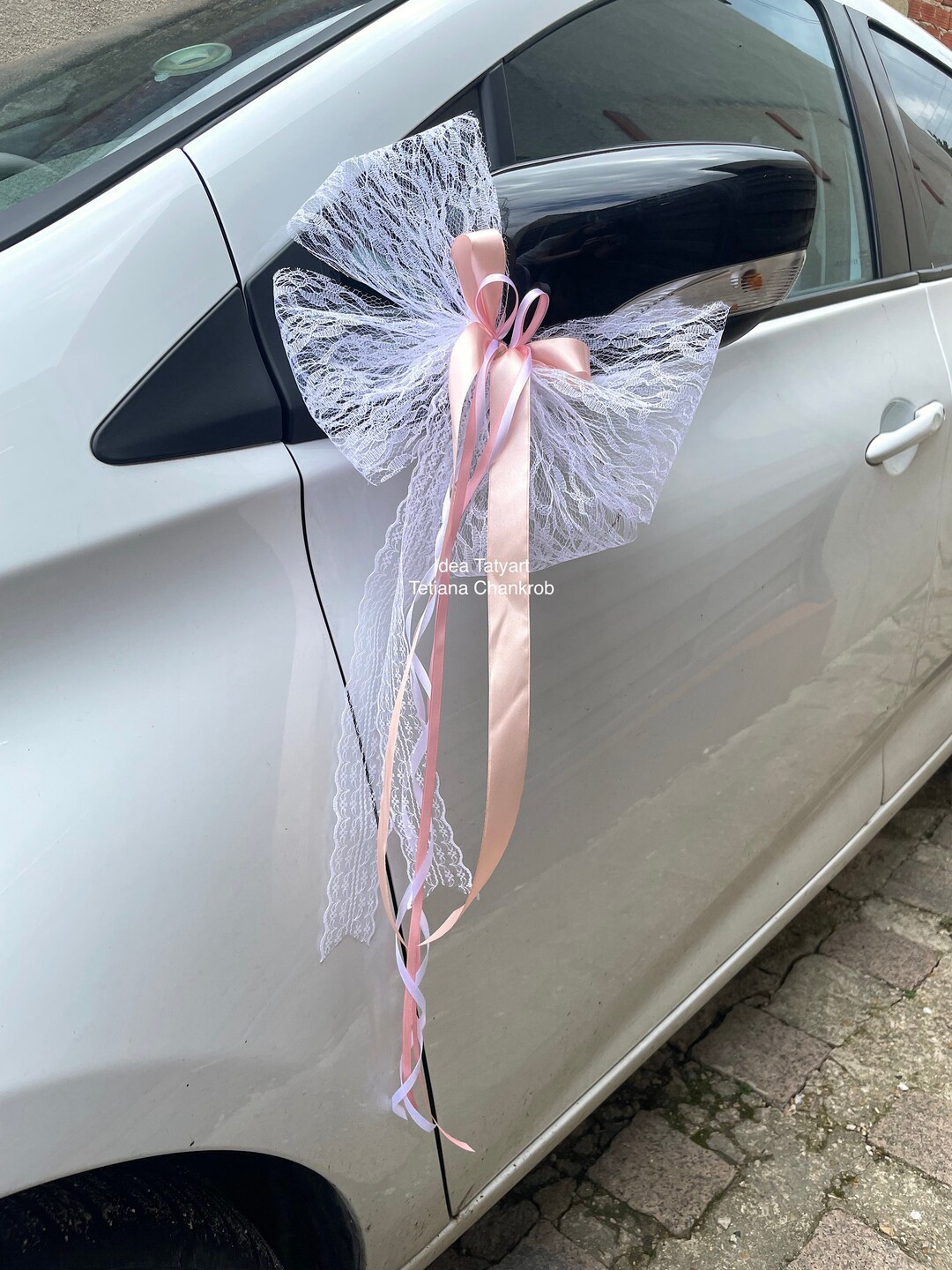 Bow Ties in LACE and Satin Jute/lace Car Bow/deco Car for Wedding ...