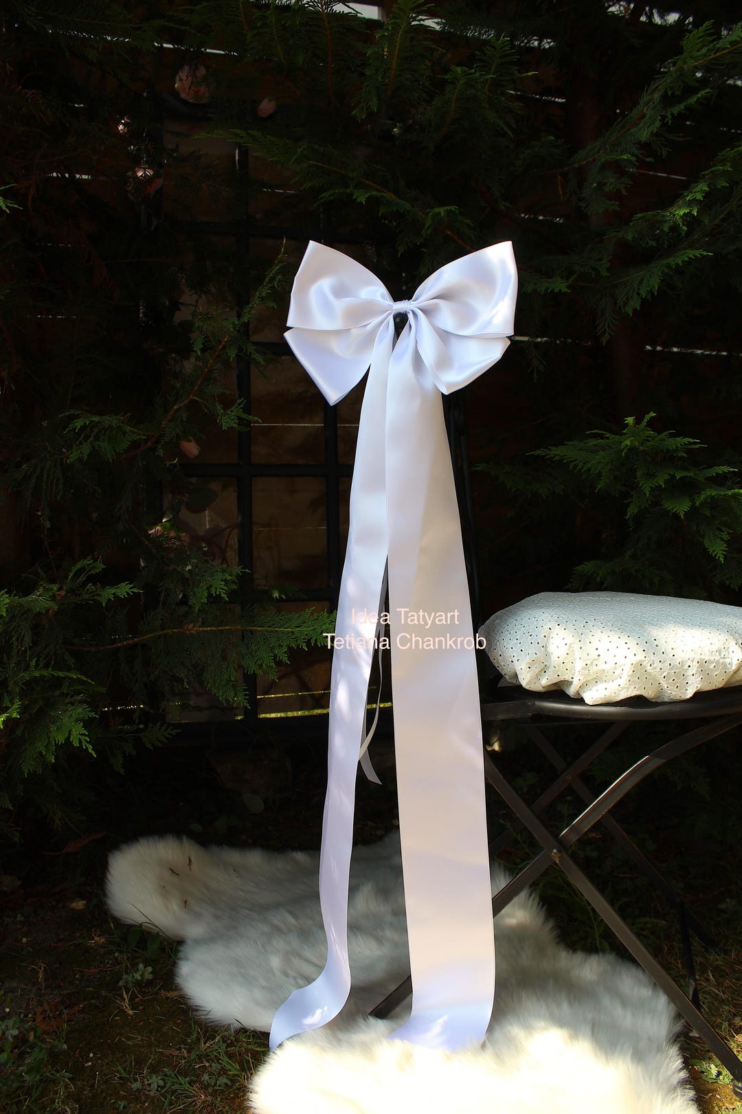 Large 40" Double-sided Swiss Satin Bow/big Swiss Satin Bow/wedding Bow ...