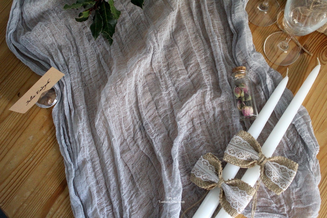 Cotton Gauze Table Path, Decor Table Wedding, Boho Table Path, Boho ...