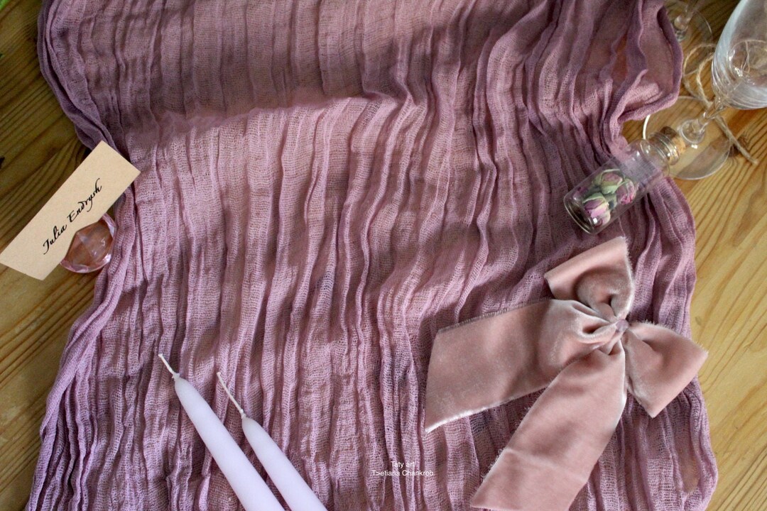 Cotton Gauze Table Path, Decor Table Wedding, Boho Table Path, Boho Wedding, Cotton Veil, Cotton ...