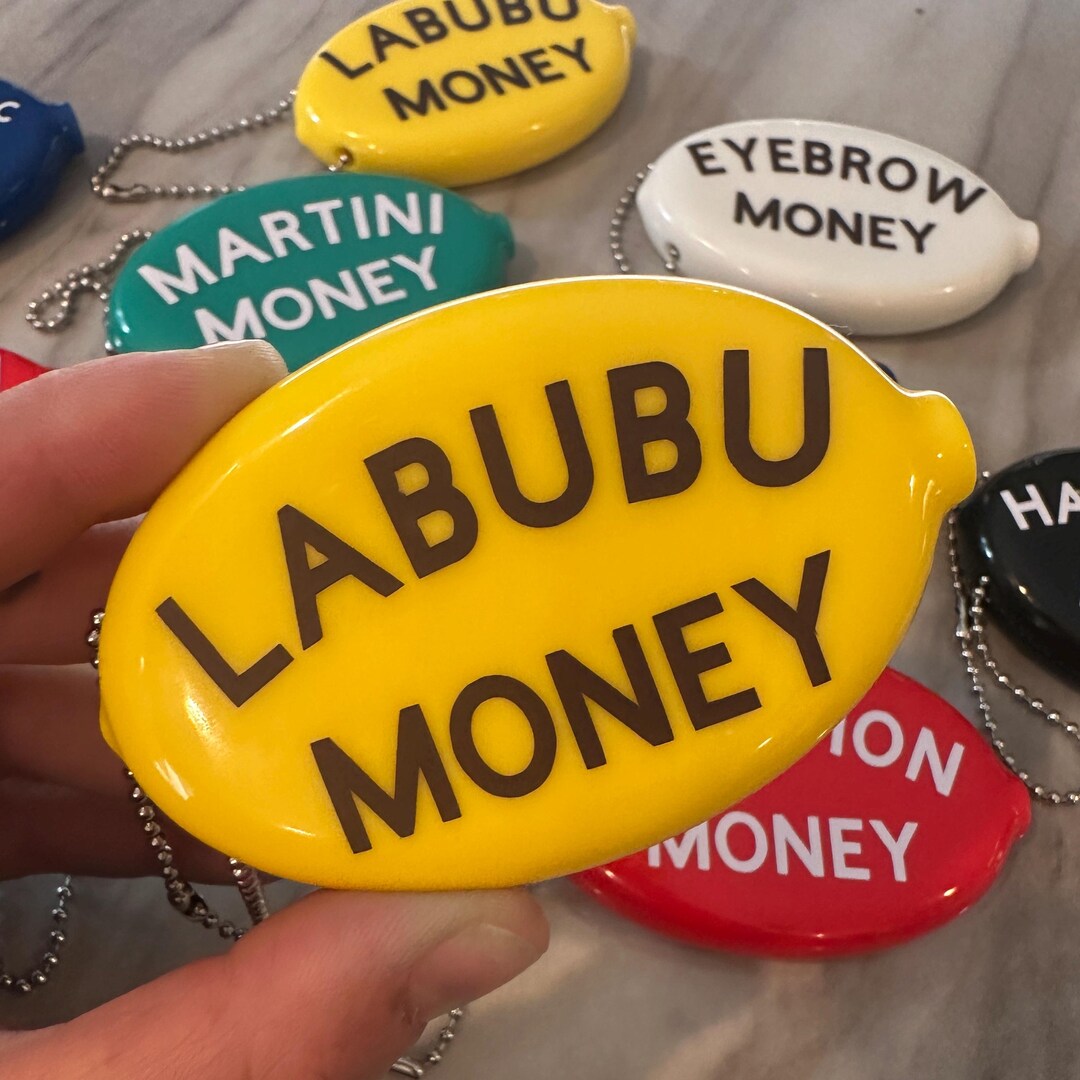 Labubu Money Retro Rubber Squeeze Coin Purse Keychain Silicone Coin ...