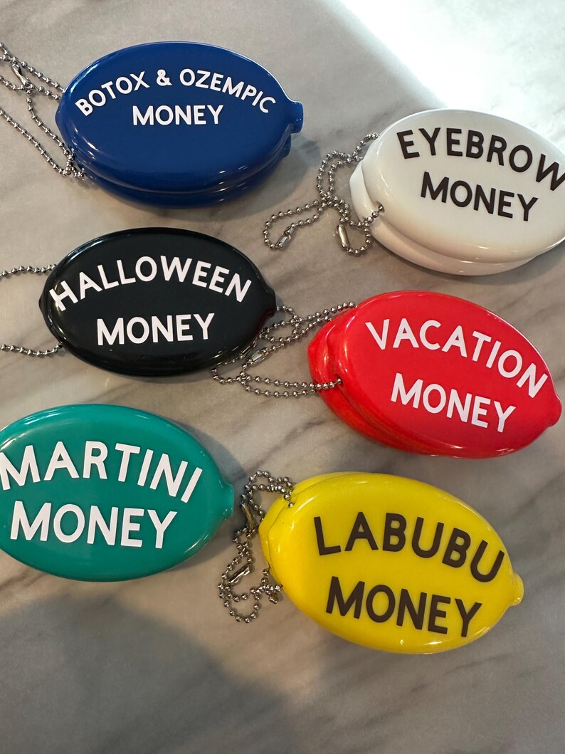 Labubu Money Retro Rubber Squeeze Coin Purse Keychain Silicone Coin ...