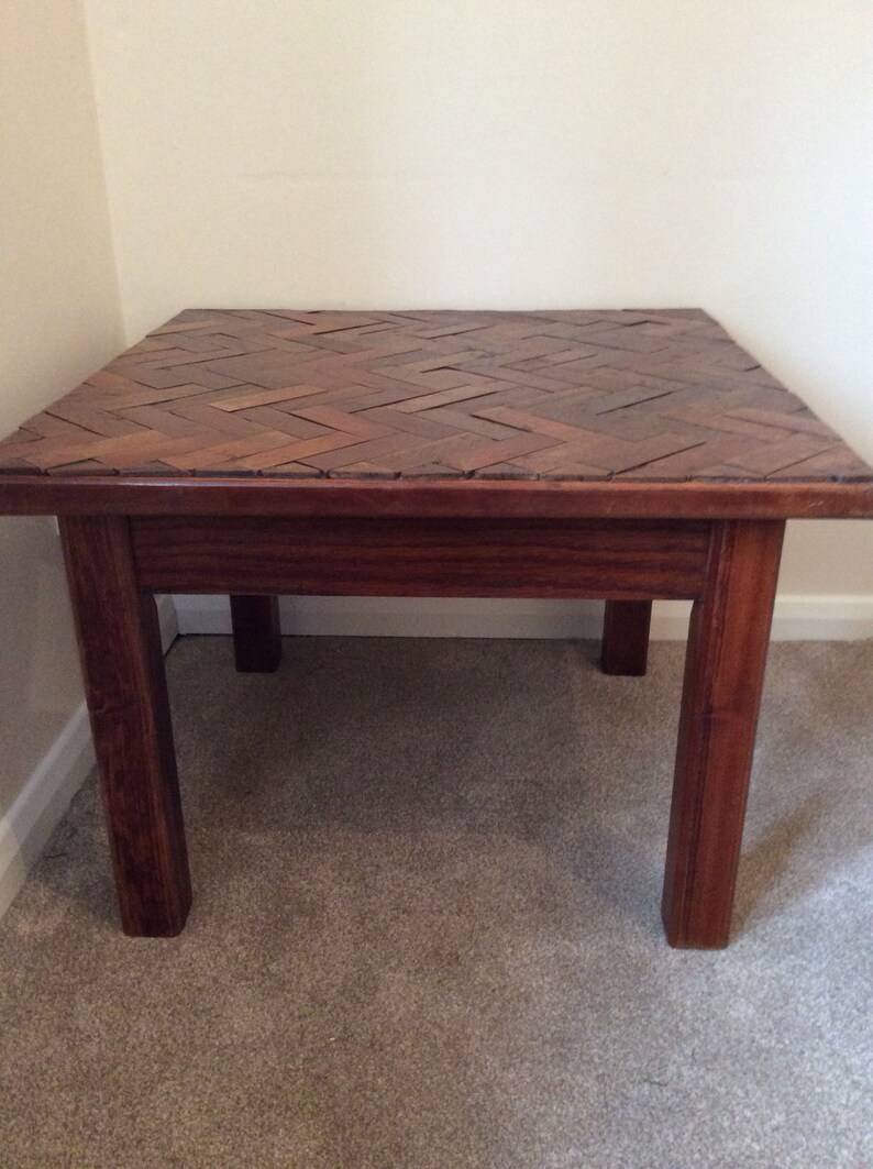 Reclaimed Parquet Flooring Tables. Parquet Flooring Side - Etsy