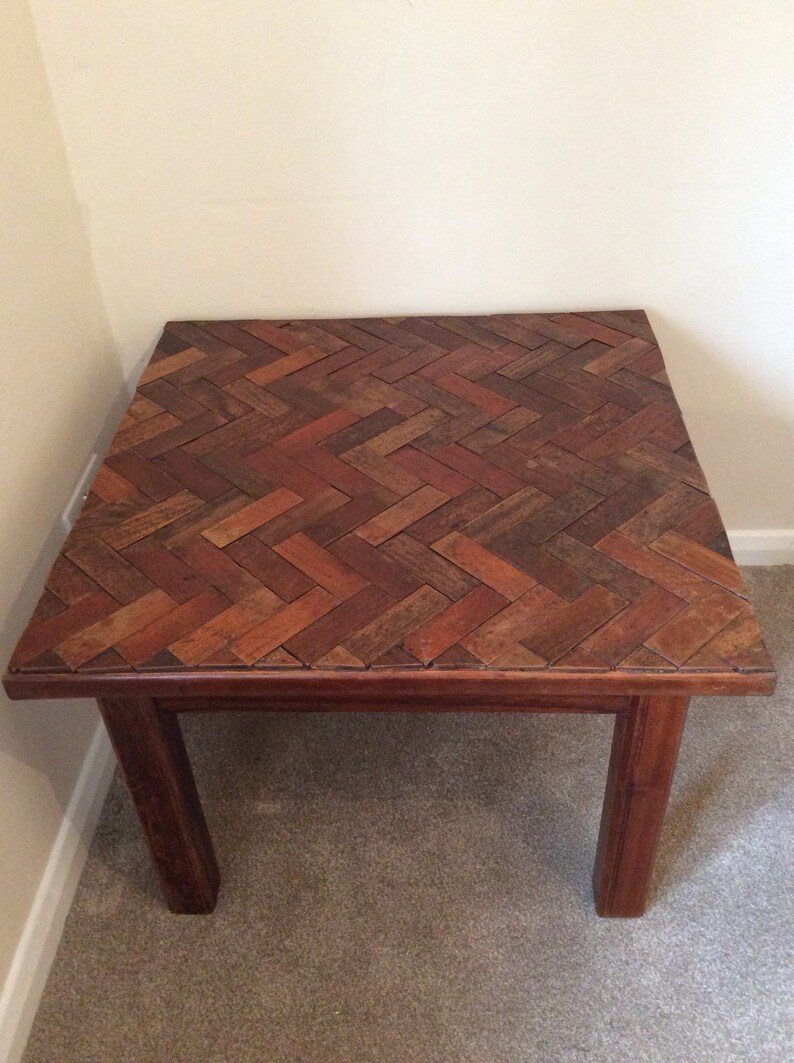 Reclaimed Parquet Flooring Tables. Parquet Flooring Side - Etsy