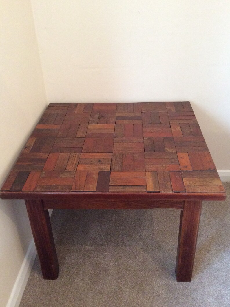 Reclaimed Parquet Flooring Tables. Parquet Flooring Side - Etsy