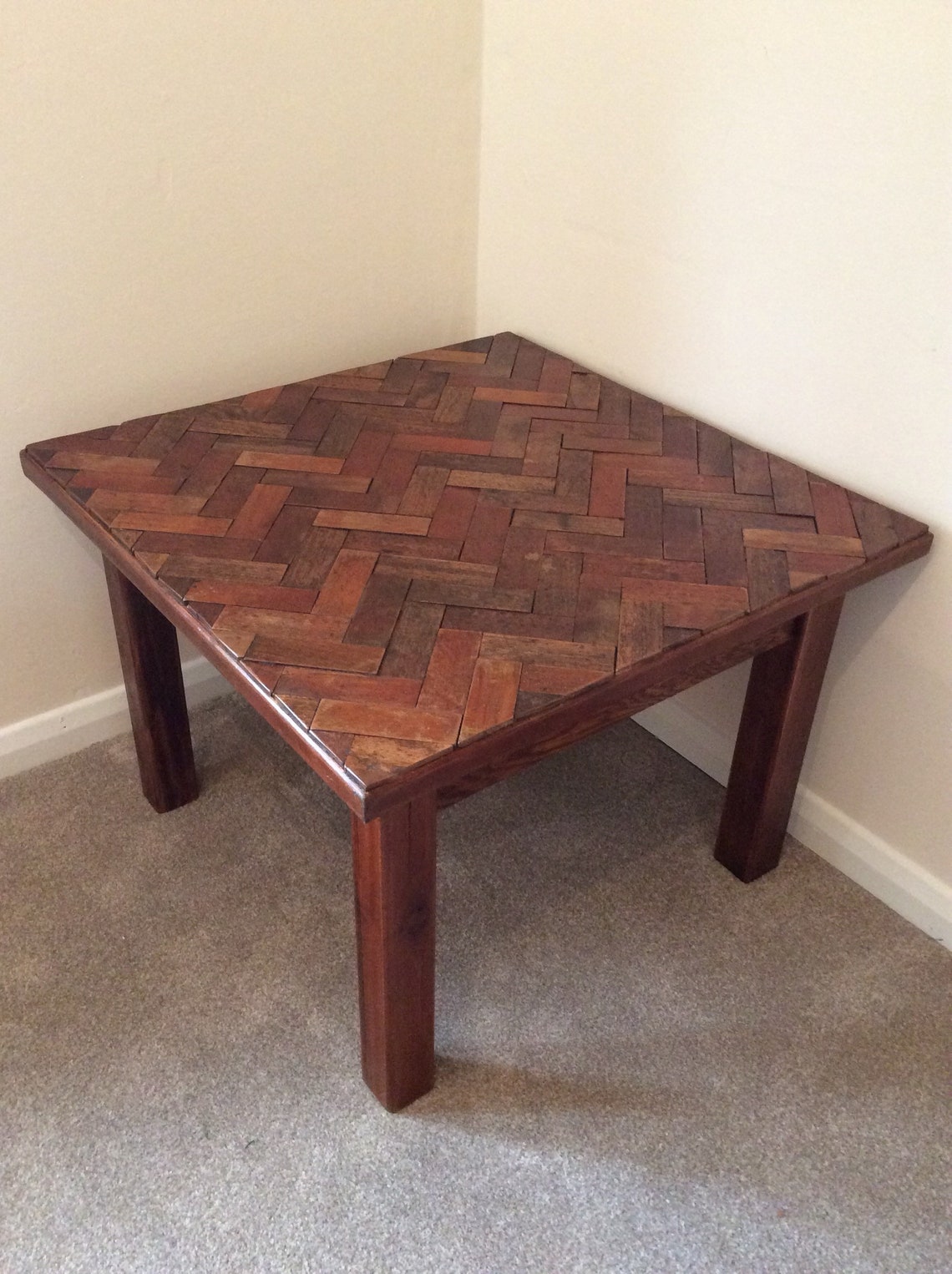 Reclaimed Parquet Flooring Tables. Parquet Flooring Side | Etsy