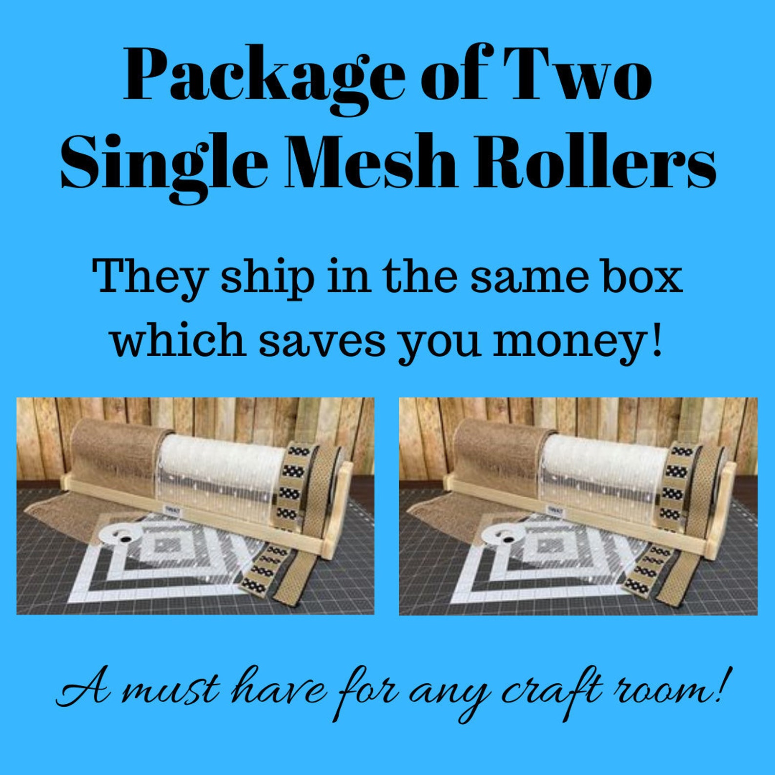 Package of Two, Susie's Original Mesh Roller, Deco Mesh Holder, Deco ...