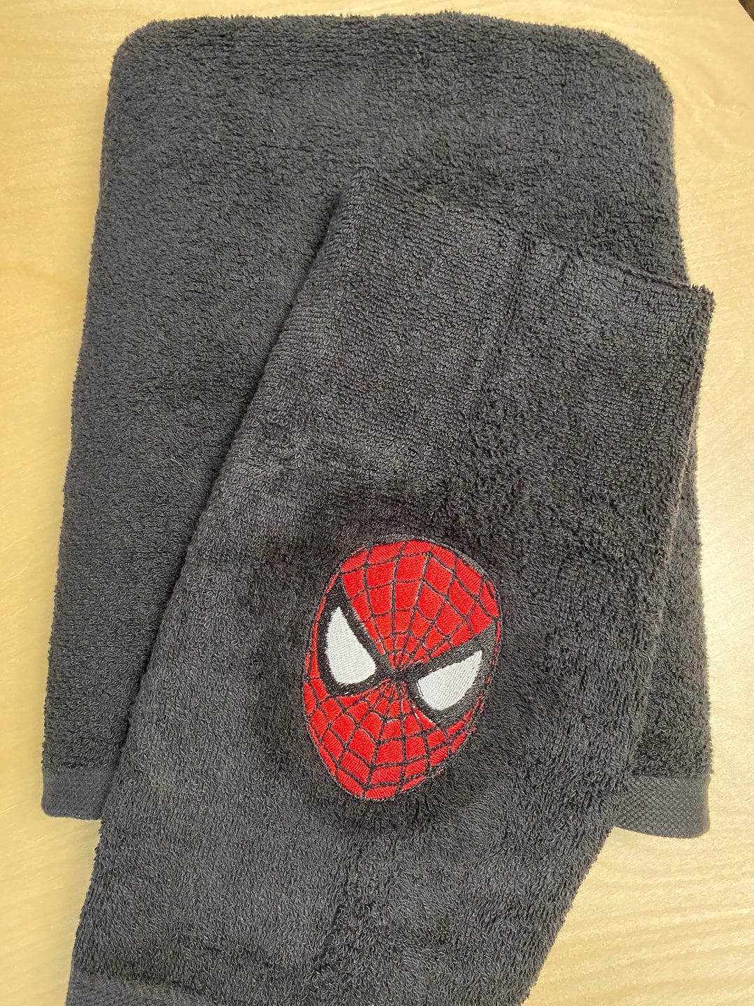 Personalized 2 Piece Embroidered Spiderman Towel Set - Etsy