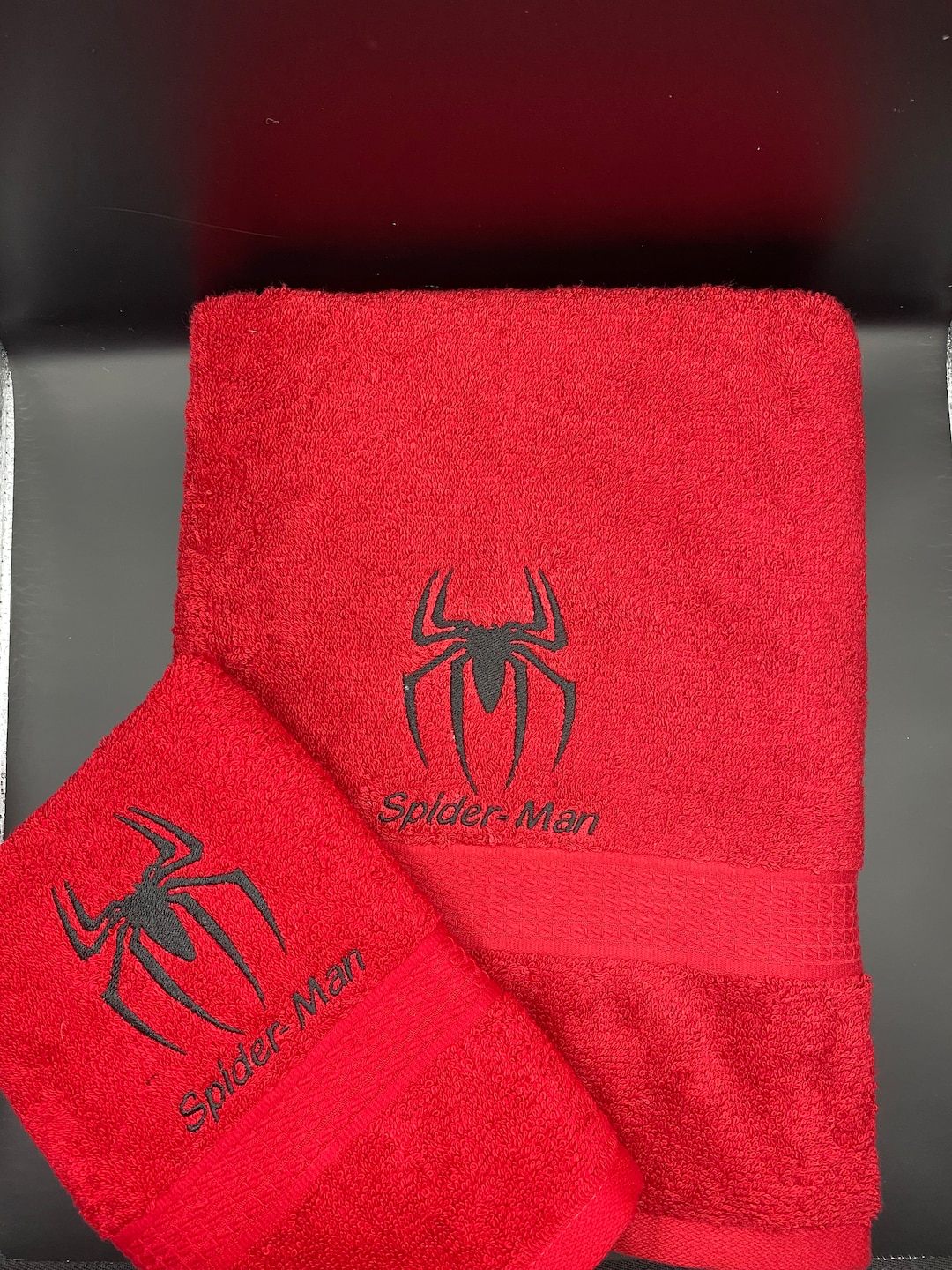 Personalized 2 Piece Spider-man Bath Towels - Etsy