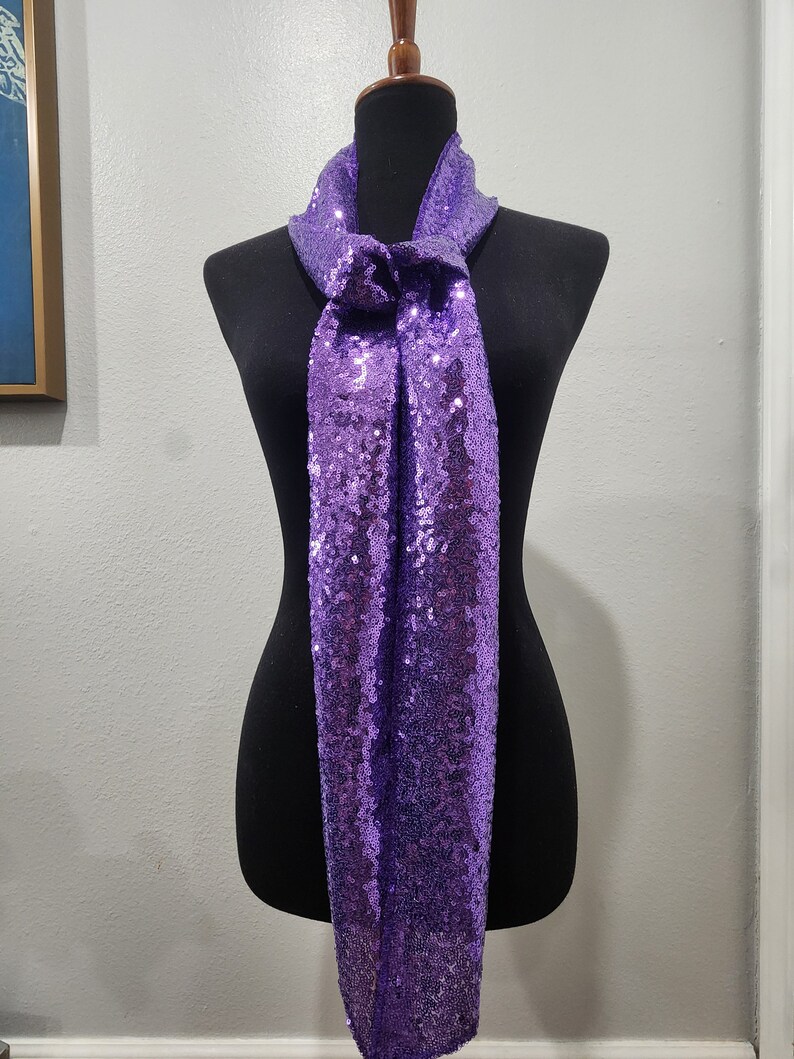Purple Sequin Scarf - Etsy