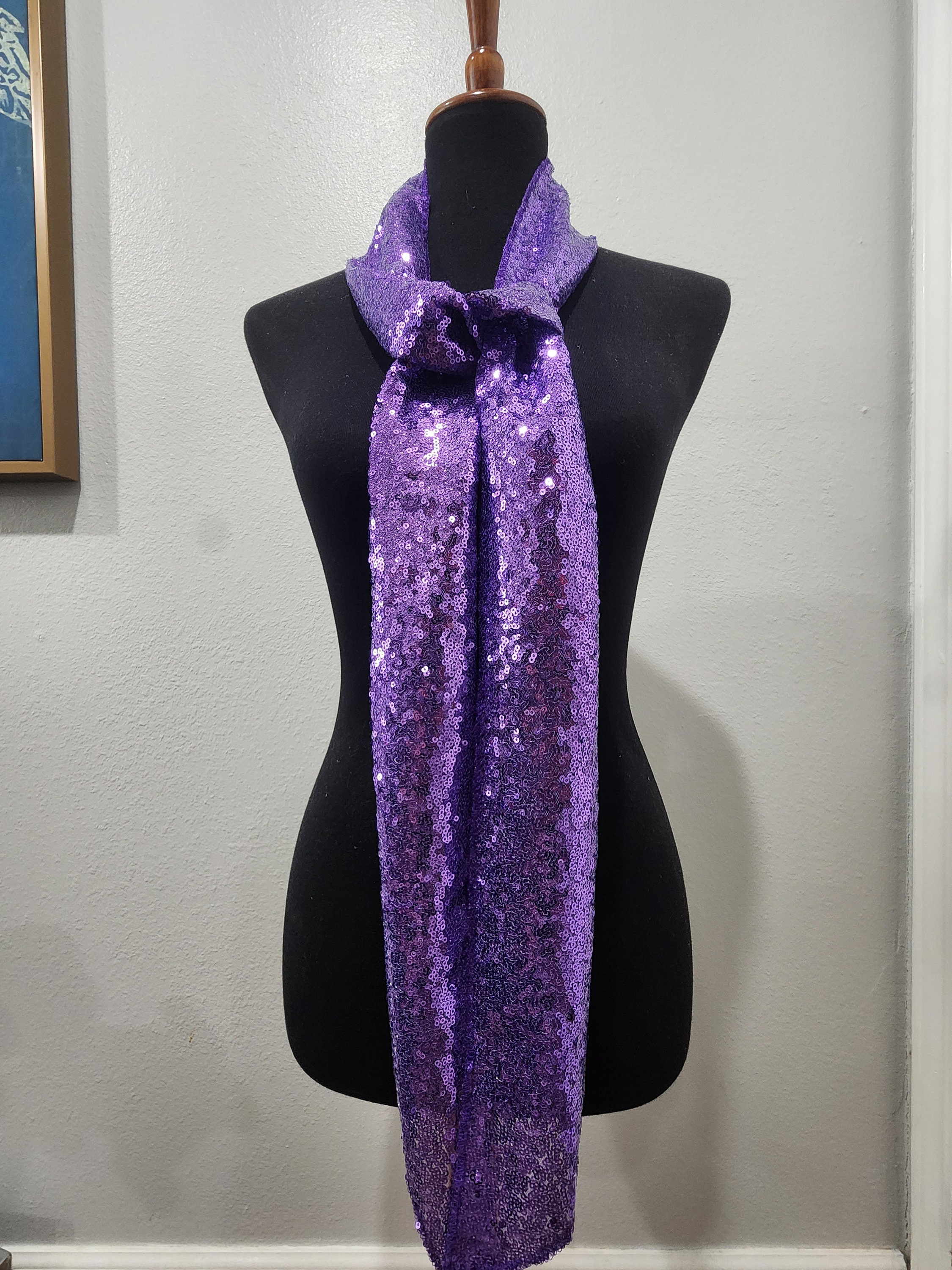 Purple Sequin Scarf - Etsy