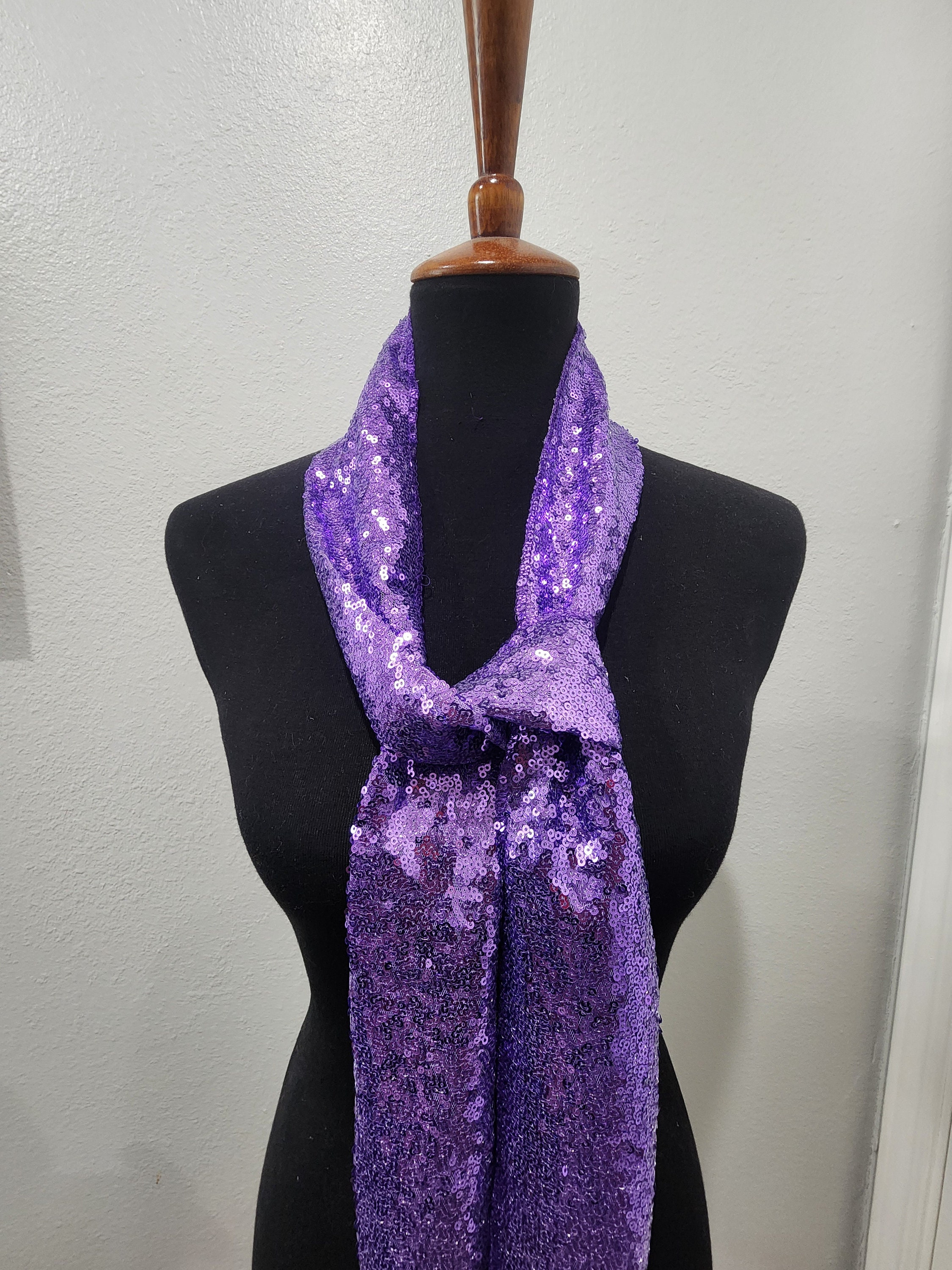 Purple Sequin Scarf - Etsy