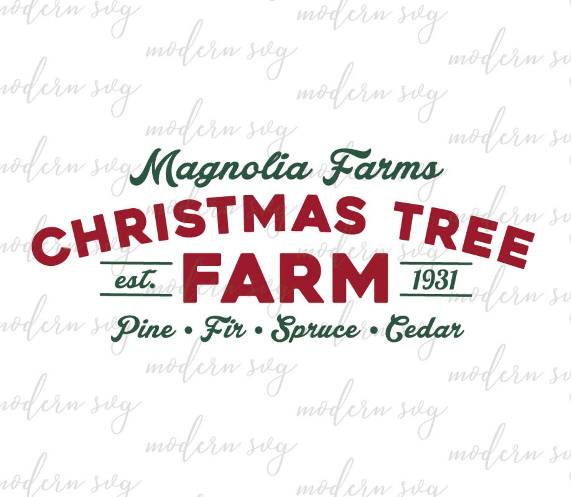 Christmas Tree Farm SVG Vector Sign Christmas SVG | Etsy