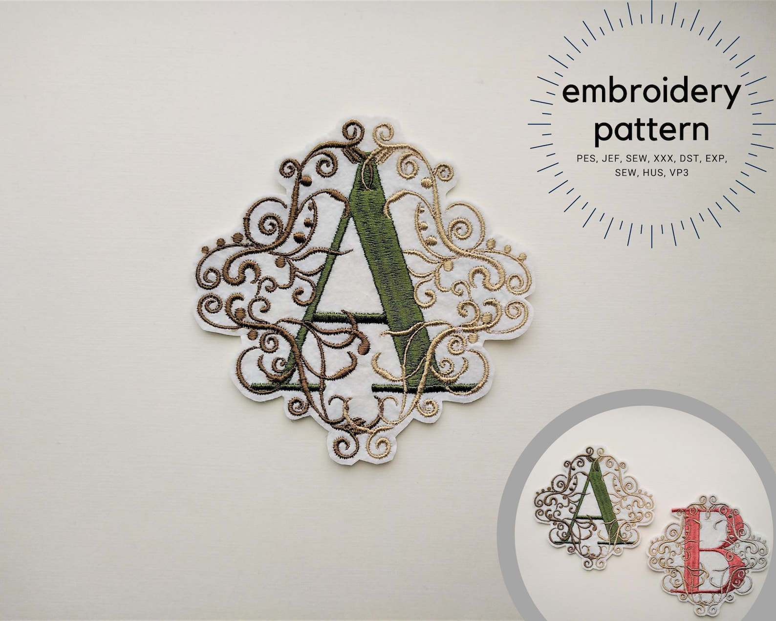 5'' Single Letter Monograms in Swirly Interlocking - Etsy