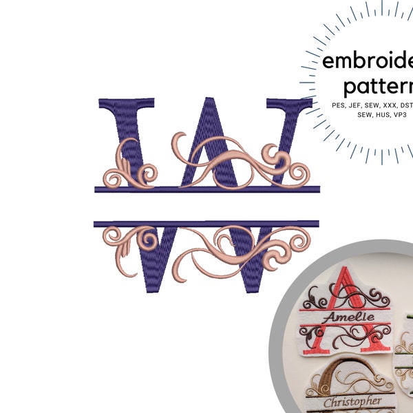 Letter W Embroidery - Etsy