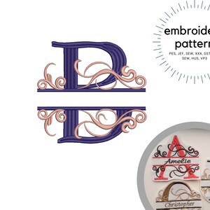 Letter B Split Letter Monogram Embroidery Pattern | Etsy