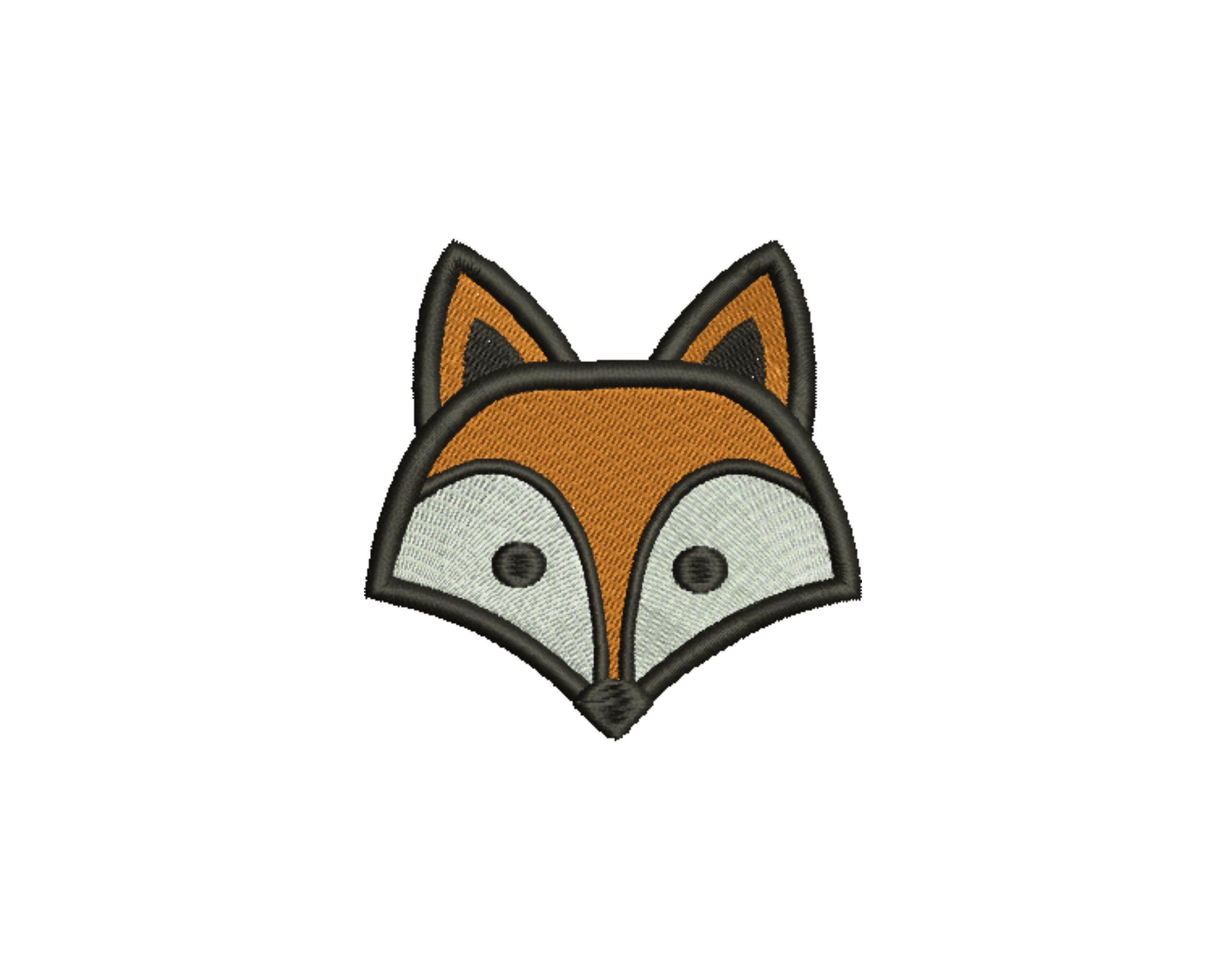 Fox Head Fill Stitch Embroidery Pattern Fox Patch Embroidery | Etsy