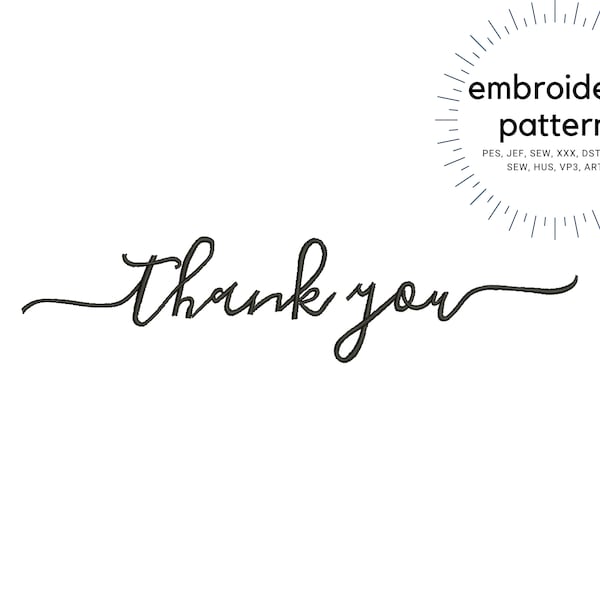 Thank You Embroidery Patterns - Etsy