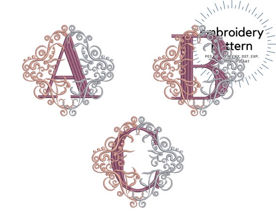 4'' Single Letter Monograms in Swirly Interlocking | Etsy