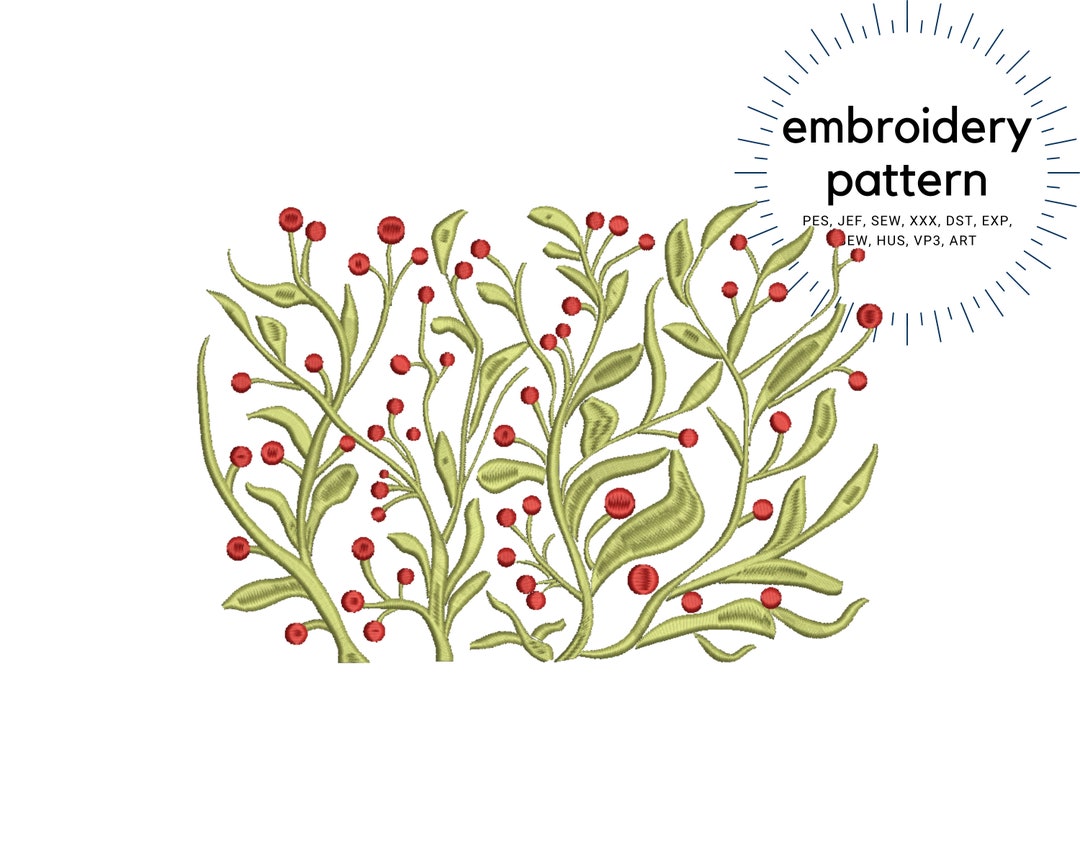 Berry Bush Embroidery Design, Plants and Bushes Berry Machine ...
