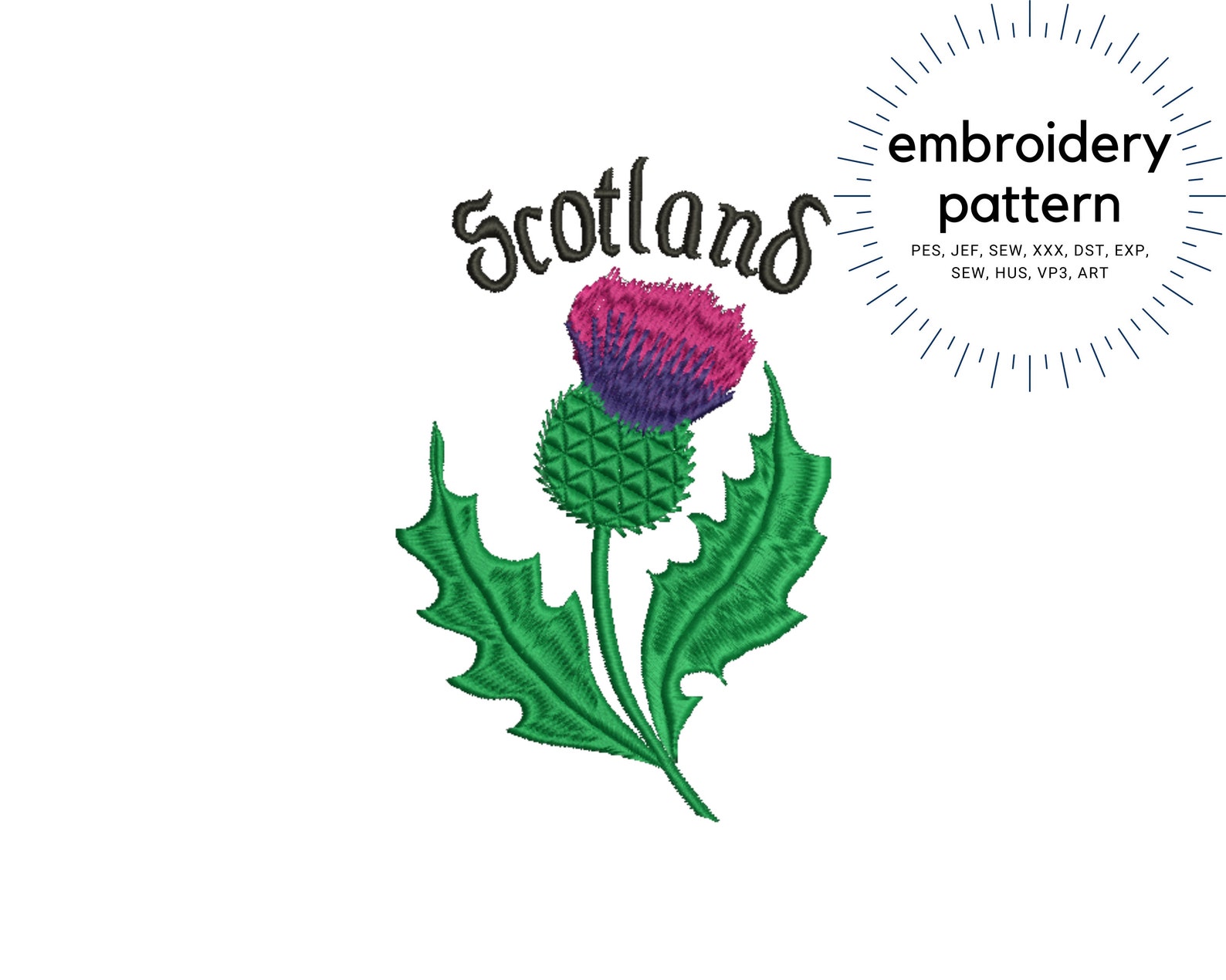 Thistle Embroidery Design Scotland Scottish Machine - Etsy UK