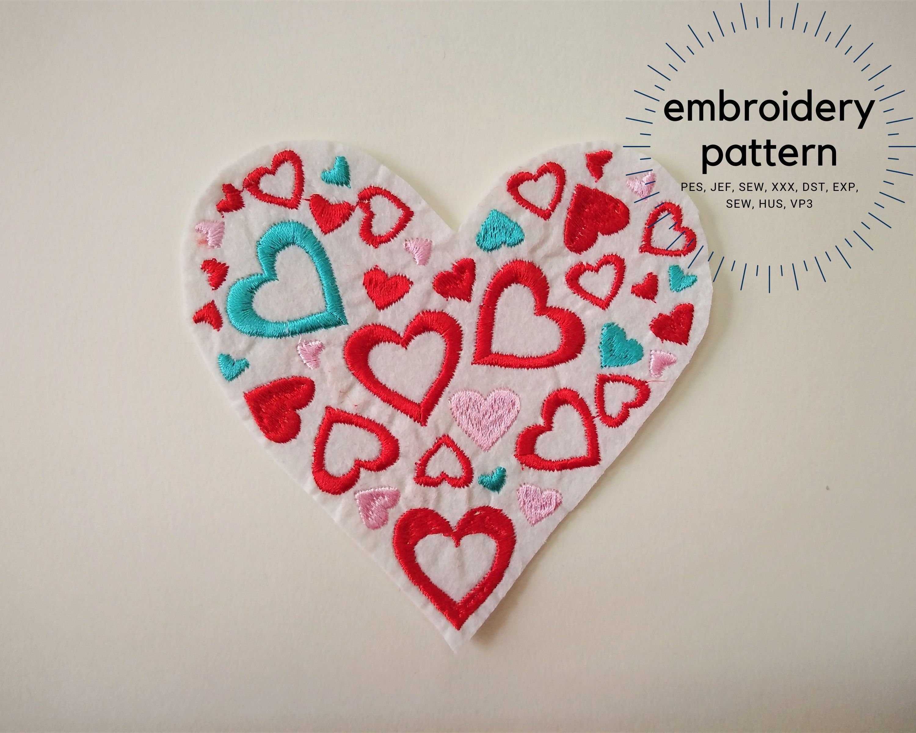 Many Hearts in a Heart Embroidery Designs, Heart Shapes for Machine ...