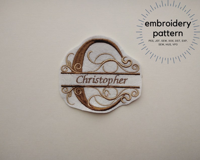 3.5'' Split Letter Monogram Embroidery Pattern | Etsy