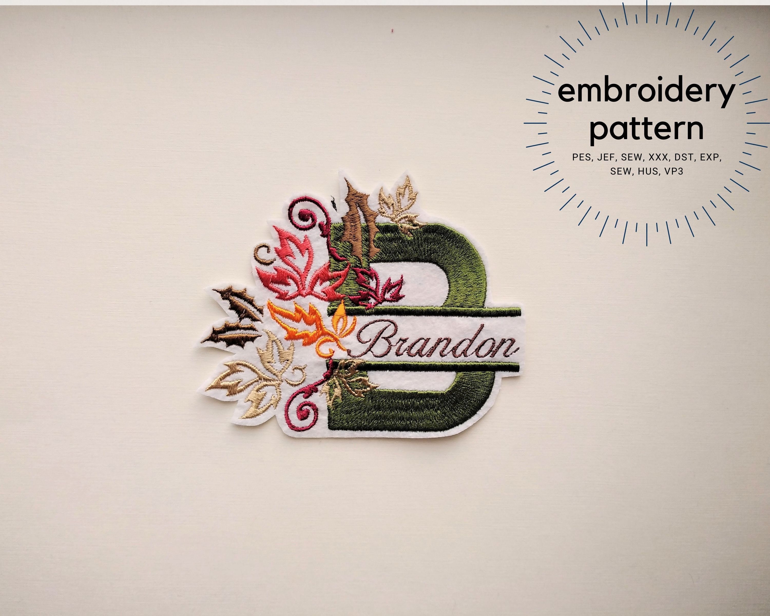 Sewing & Needlecraft Sewing Split Letter Monogram Embroidery Pattern ...