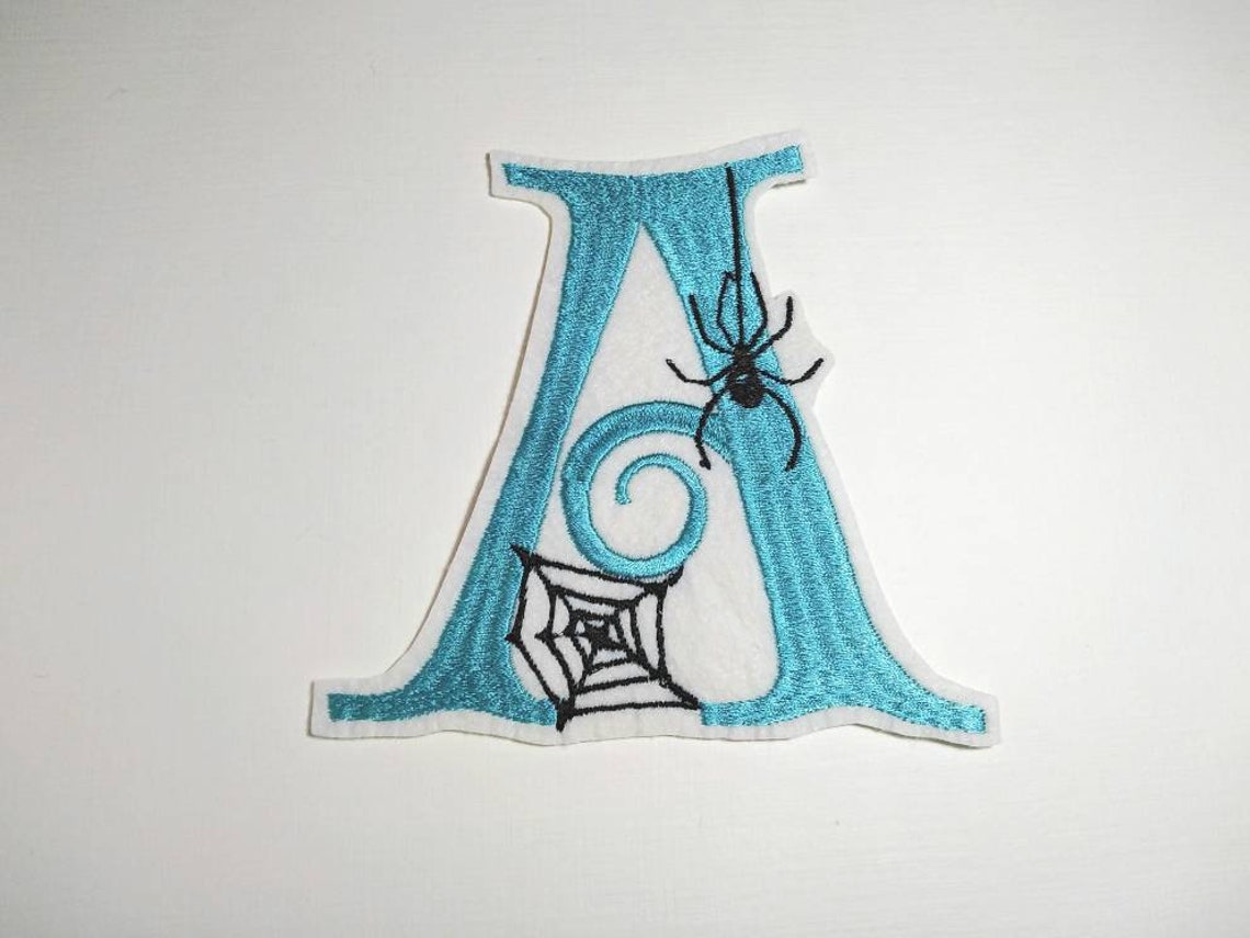 Halloween Font Design With Spider and Web for Machine Embroidery, Large ...