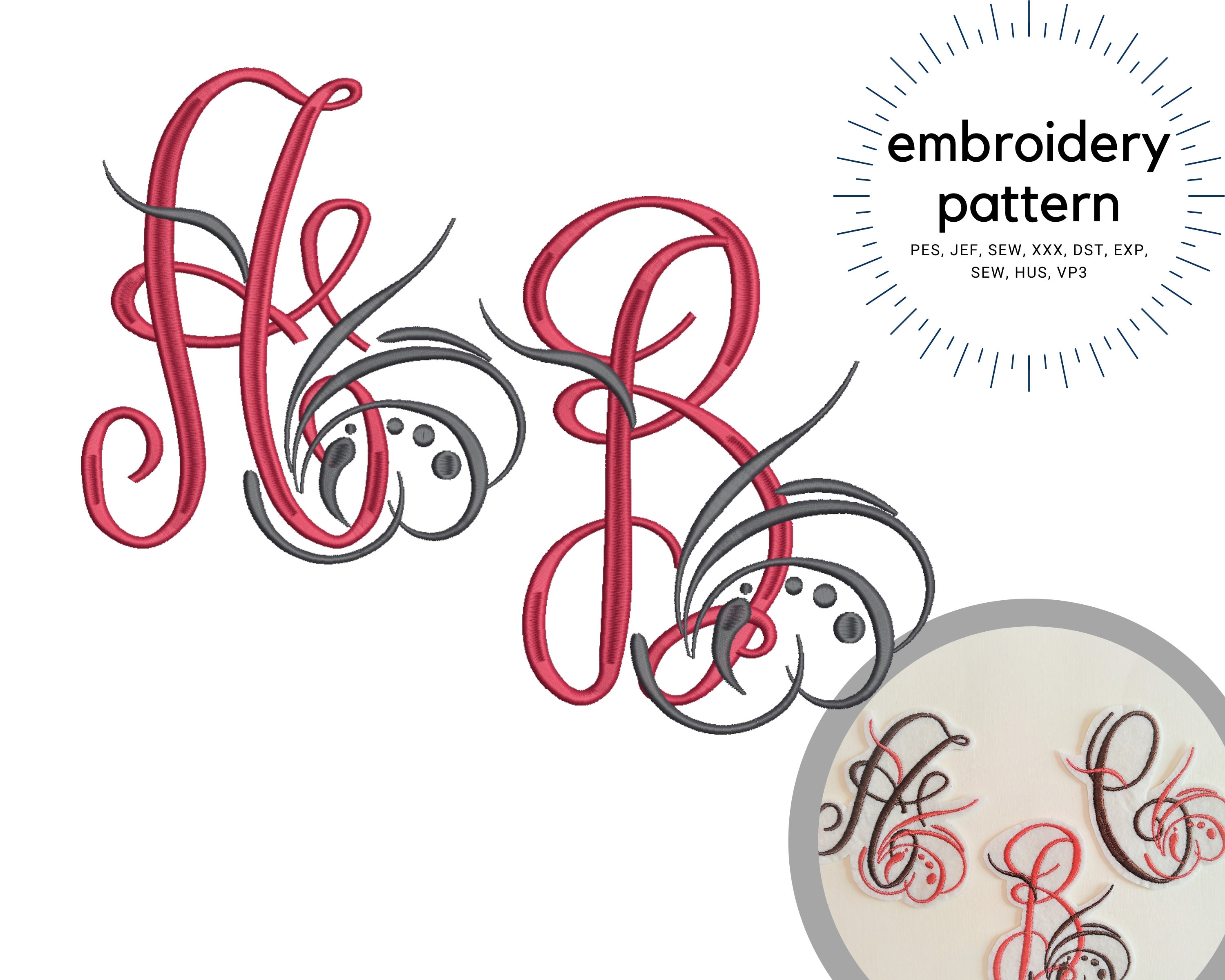 Vine Monogram Machine Embroidery Fonts 26 Letters | Etsy UK