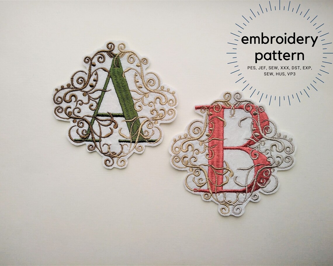 6'' Single Letter Monograms in Swirly Interlocking | Etsy