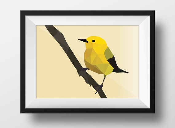Yellow Bird Print Bedroom Wall Art Nursery Decor Nursery - Etsy