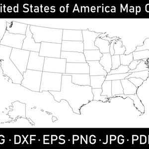USA Map SVG, United States Map, Svg File for Cricut, USA Outline Map ...