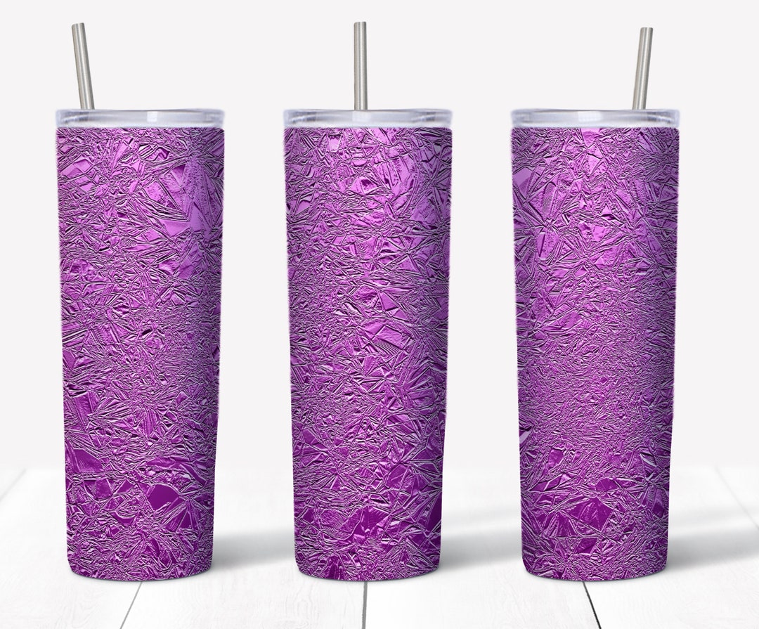 20 Oz Skinny Violet Foil Tumbler Wrap | Straight/tapered Tumbler Design ...