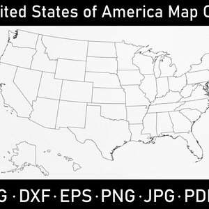 USA Map SVG, United States Map, Svg File for Cricut, USA Outline Map ...