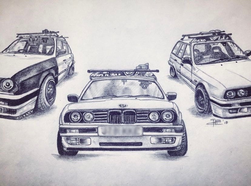 Customised Pencil Car Drawings - Etsy