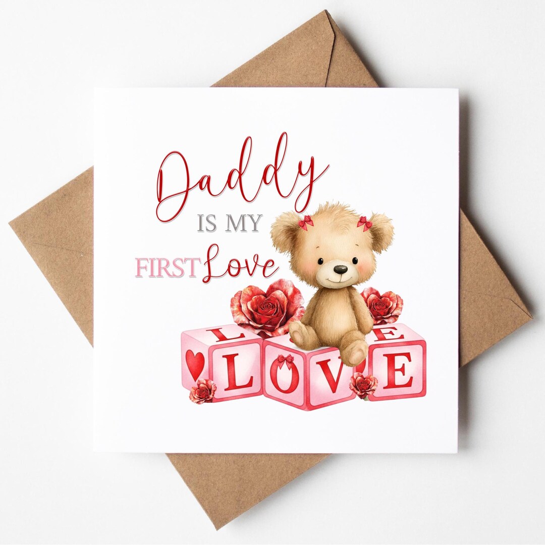 Teddy Bear First Love Card, Baby Daughter/son, Valentine's Day - Etsy