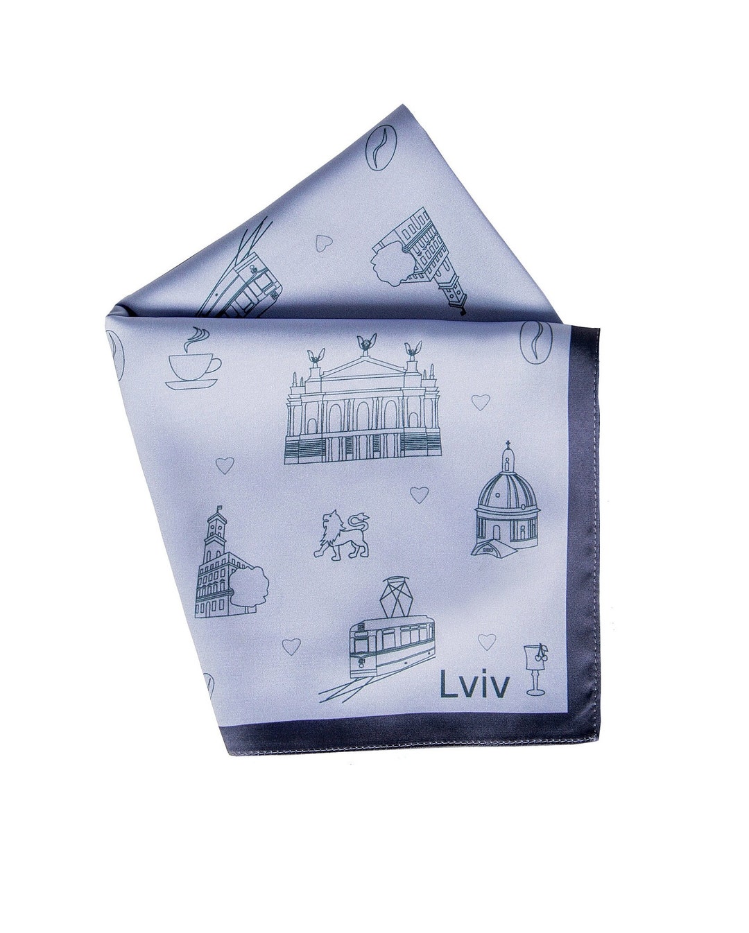 Lviv Landmark Scarf, Ukrainian City Souvenir, Artificial Silk - Etsy