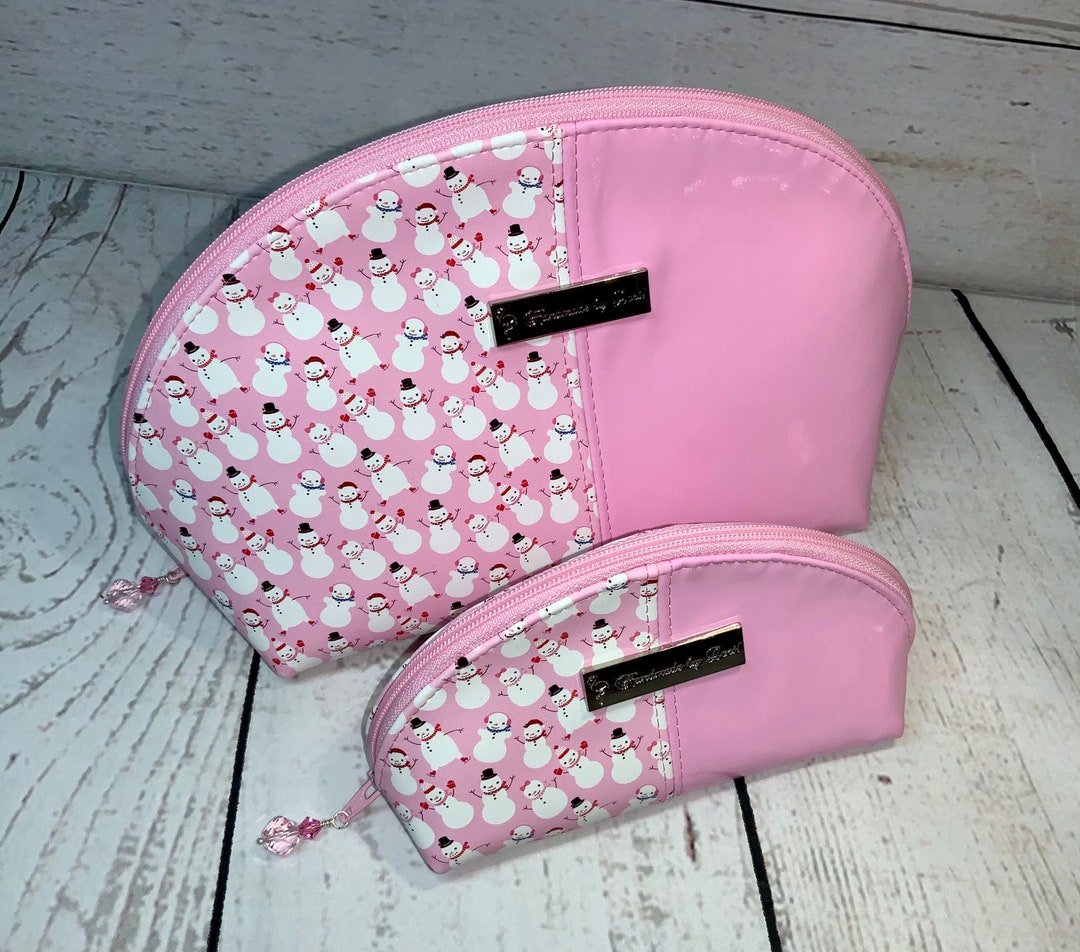 Pink Snowmen Dumpling Pouch Juego de bolsa cosmética - Etsy España
