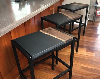 Live Edge Bar Stool | Etsy