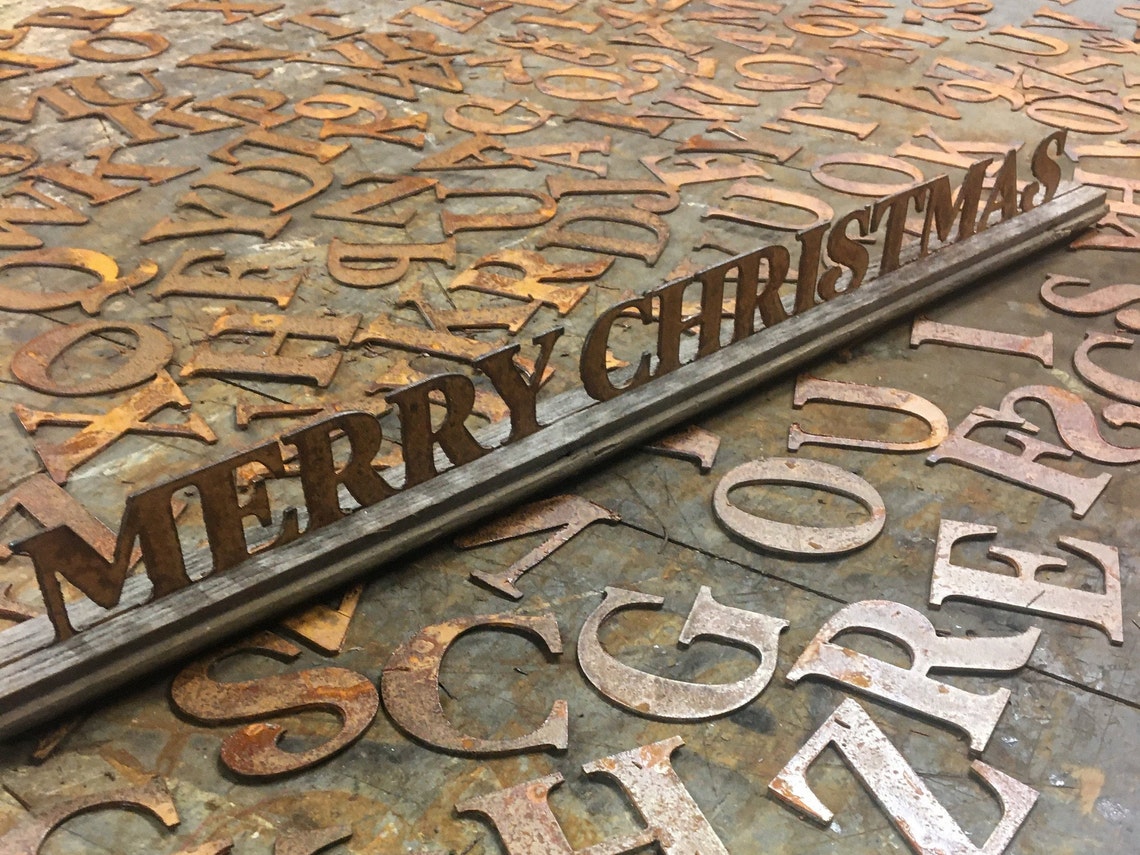 Merry Christmas Sign | Metal Christmas Decor | Rustic Christmas | Rusty ...