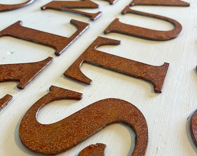 Metal Rustic Letters 3 & 4 Inch | Great for Nursery Decor | DIY Signs ...