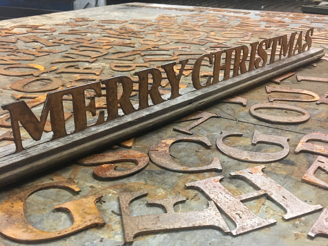 Merry Christmas Sign | Metal Christmas Decor | Rustic Christmas | Rusty ...