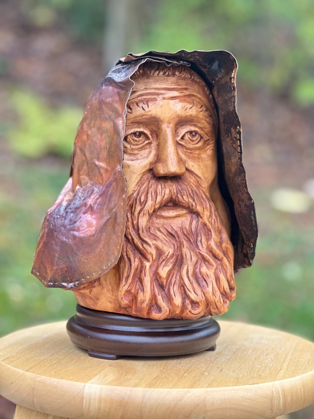 Original Wood Carving Sculpture of Wizard Fantasy Character. Hand ...