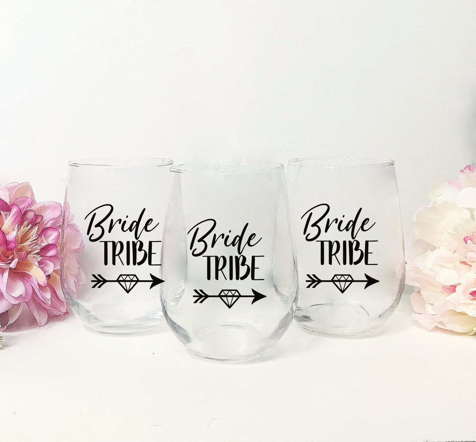 Bride Tribe Glass Bachelorette Wine Glass Bridal Wine Etsy