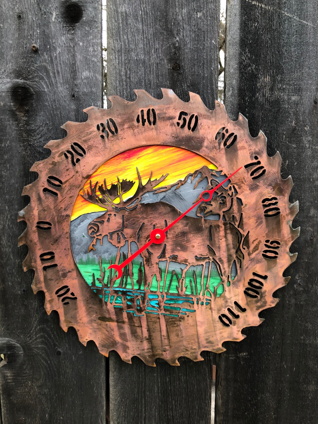 Moose Thermometer Rustic Copper Indoor Outdoor - Etsy